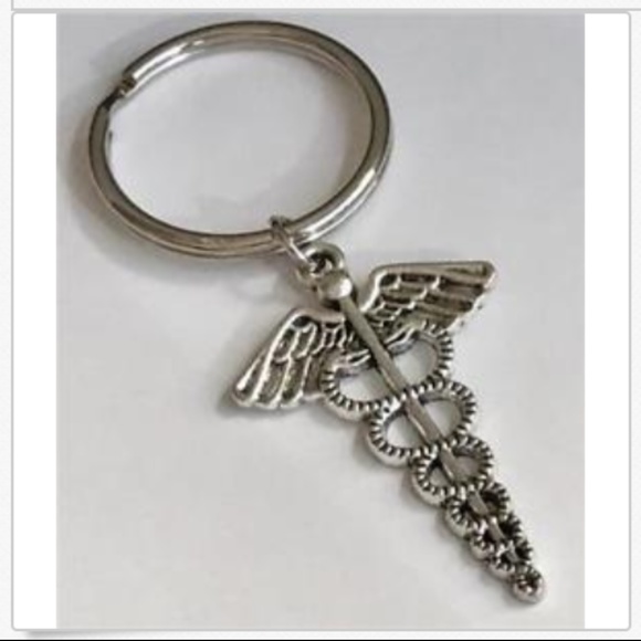 Accessories | Silver Caduceus Keychain Keyring Nurse Doctor Rn Lpn Md ...